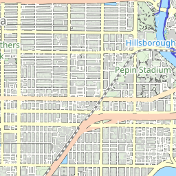 Tampa Topo Map FL, Hillsborough County (Tampa Area)